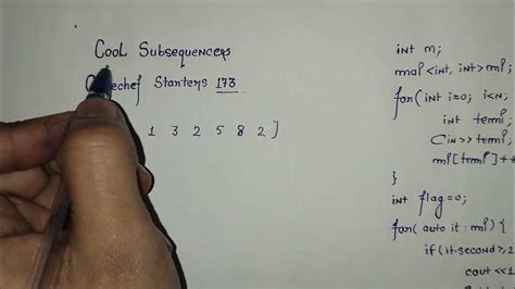 Cool Subsequences Codechef Starters 173 Solutions Youtube