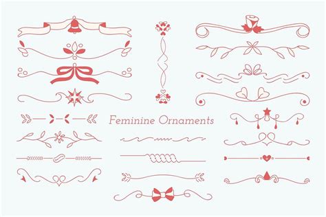 Red Feminine Ornamental Dividers Vector Premium Vector Rawpixel