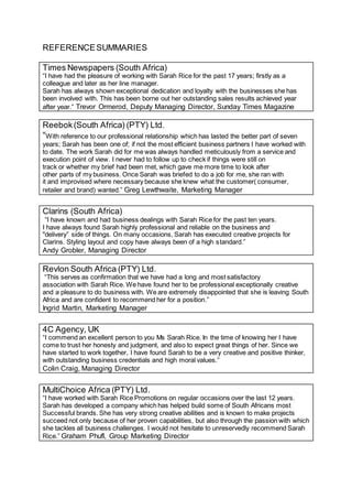 REFERENCE Page For Cv PDF REFERENCE Page For Cv PDF