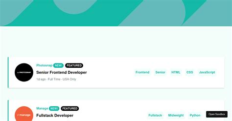 Job Listings With Filtering Codesandbox