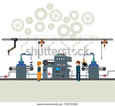 Automated Factory Assembly Line Robotic Arm Stock Vector Royalty Free 710731864 Shutterstock