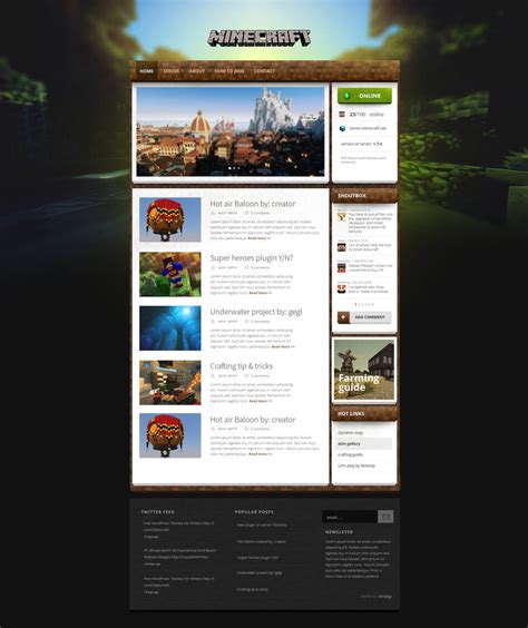 Magicraft Wordpress Theme For Minecraft By Igrenic On Deviantart