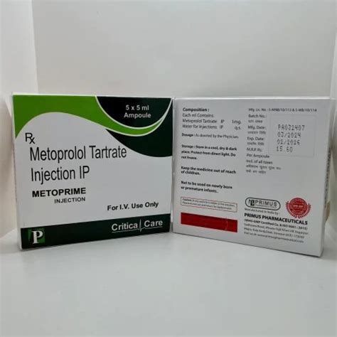 Metoprime Metoprolol Injection Packaging Type Box At ₹ 65 Box In Mumbai