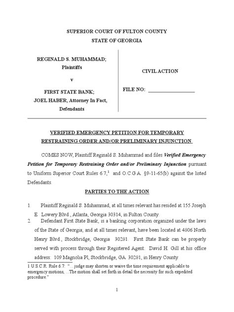 18096819 Motion For Temporary Restraining Orderpreliminary Injunction Collection Agency