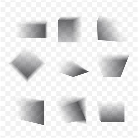 Premium Vector Realistic Square And Rectangle Shadow Collection