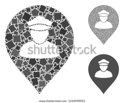 Policeman Map Marker Mosaic Uneven Elements Stock Vector Royalty Free 1560998903 Shutterstock