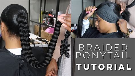 My Techniques Sleek Mid Back Braided Ponytail Natural Hair To Sleek