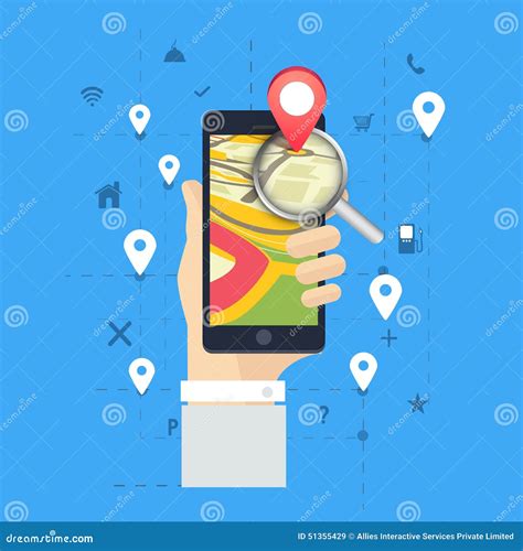 Navigation Pointer With Smartphone Stock Illustration Illustration