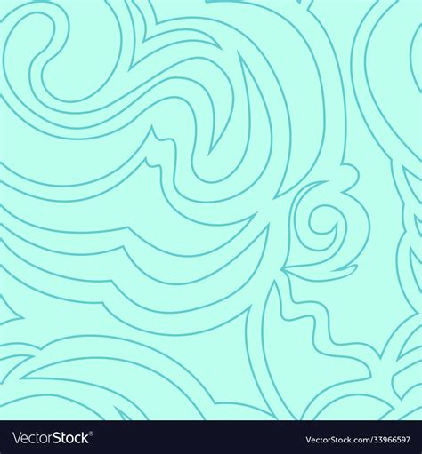 Seamless Turquoise Texture Spirals And Curls Vector Image