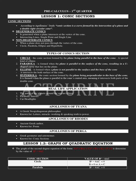 Q1 Pre Calculus Download Free Pdf Ellipse Circle