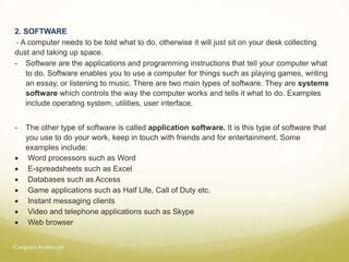 ELEMENTS OF COMPUTER SYSTEM Pptx