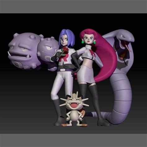 Stl File Pokemon Team Rocket James Jessie 🐉 ・3d Printer Model To