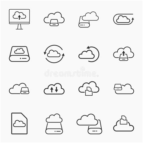 collection of simple illustration icon backup cloud symbol icon backup