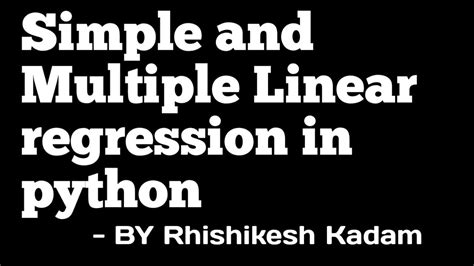 Simple And Multiple Linear Regression In Python Jupyter Part 2