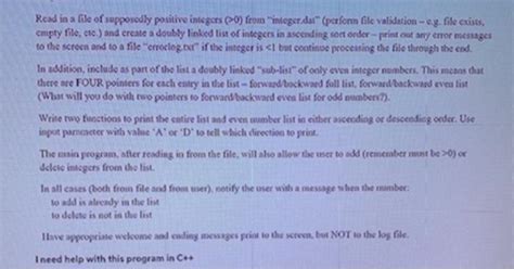 solved read in a file of supposedly positive integers 0