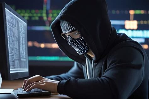 Premium Photo Hacker Using Laptop Lots Of Digits On The Computer Screen