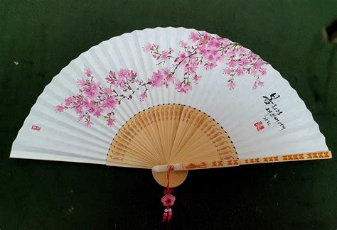 진달래 부채 꽃 자수 디자인 꽃그림 부채