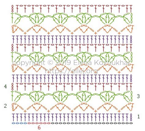 Узор крючком Тюльпаны Вязание по кругу Вязание крючком от Елены Кожухарь Crochet Patterns