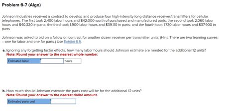 Solved Problem 6 7 Algo Johnson Industries Received A Chegg Com