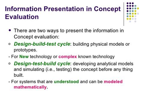 Concept Evaluation And Selection