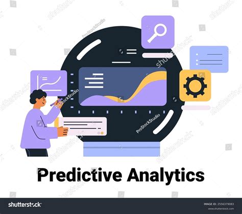 Predictive Analytics Data Analysis Concept Person Stock Vector Royalty