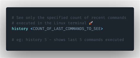 how to see only the specified number of commands executed so far or the