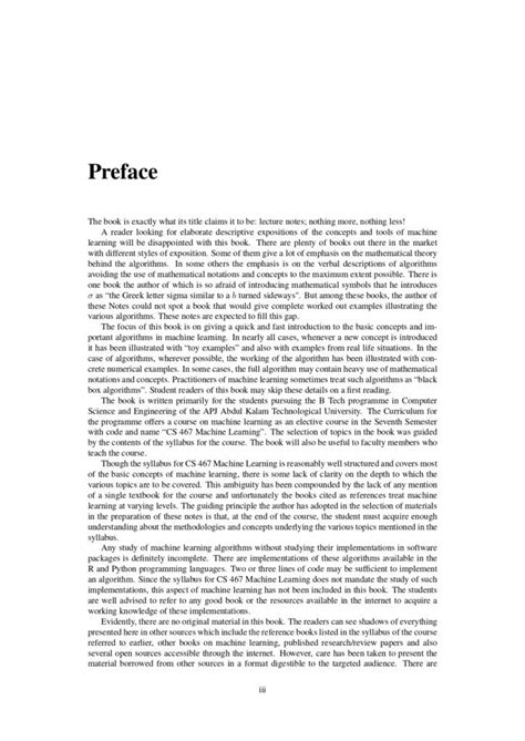 A Comprehensive Resource On Machine Learning Lecture Notes In Machine