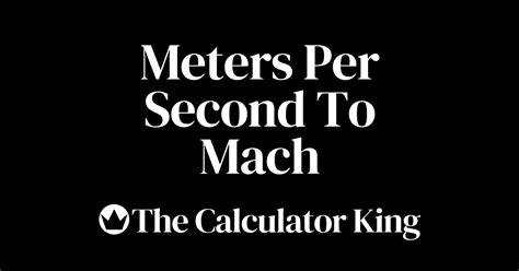 Convert Meters Per Second To Mach M S To Ma Examples And Steps