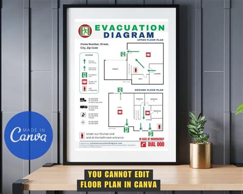 Evacuation Diagram Fire Escape Downloadable Editable In Canva