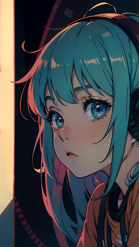 Anime Girl Wallpaper 4k Lofi Listening Music Headphones