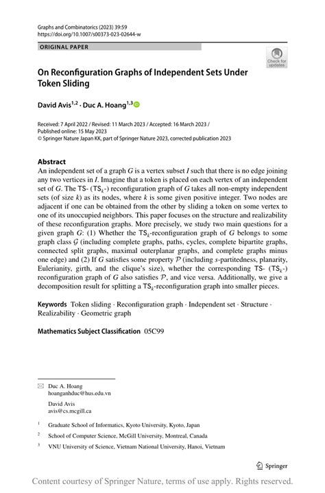 On Reconfiguration Graphs Of Independent Sets Under Token Sliding