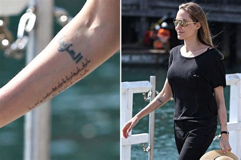 متن فارسی خالکوبی شده روی دست آنجلینا جولی طرفداری