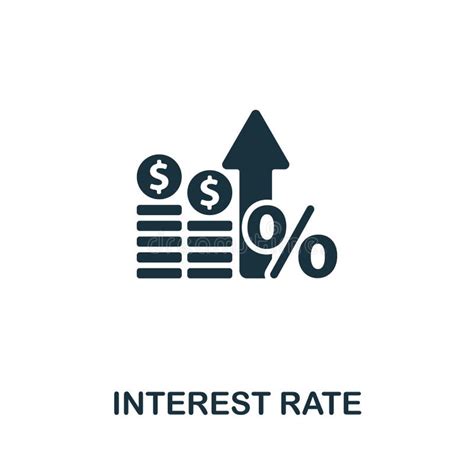 Interest Rate Line Icon Monochrome Simple Interest Rate Outline Icon