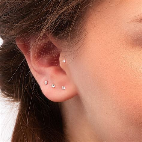 Silver Cz Helix Stud Silver Helix Stud Silver Tragus Stud Cz Tragus