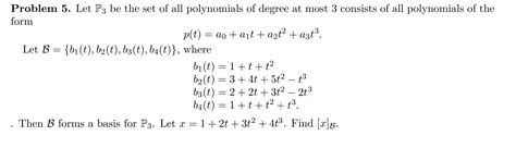 solved problem 5 let p3 be the set of all polynomials of
