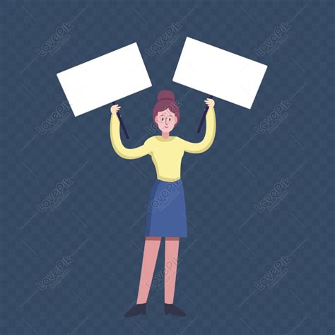 Girls Holding Signs Girls Holding Brands Signboards Instructions Png