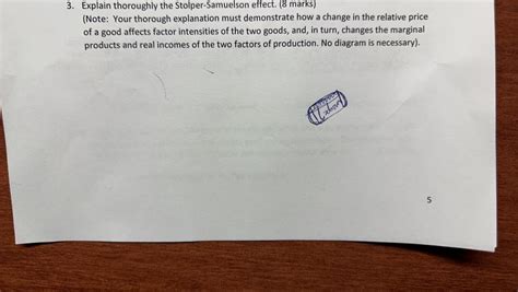 Solved 3 Explain Thoroughly The Stolper Samuelson Effect
