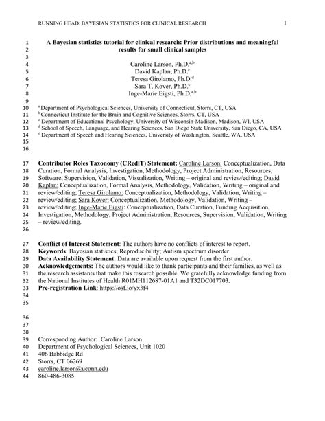 Pdf A Bayesian Statistics Tutorial For Clinical Research Prior Distributions And Meaningful