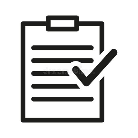 Checklist Clipboard Icon Large Check Mark Detail Black Outline