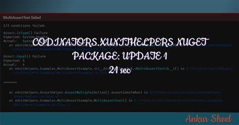 Codinatorsxunithelpers Nuget Package Update 1