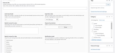 how to add downloadable files in wordpress shared files pro
