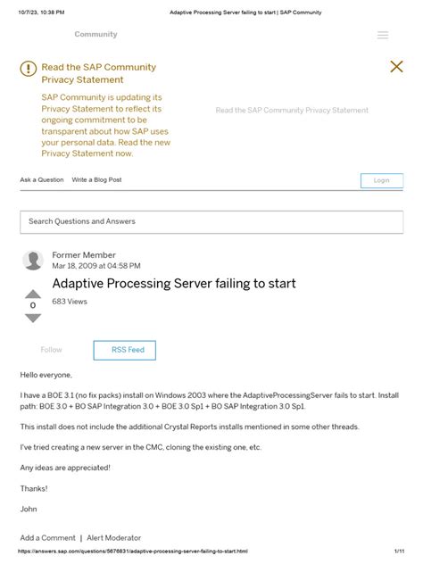 Adaptive Processing Server Failing To Start Pdf Java Programming