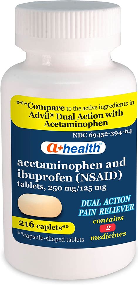 Motrin Dual Action With Tylenol Pain Reliever Ibuprofen