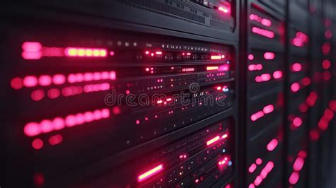 High Tech Data Center Showcasing Vibrant Network Connections And Advanced Technology For Cloud