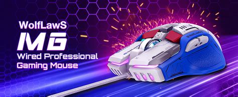 Wolflaws M6 Rgb Gaming Mouse 12800 Dpi Wired Pc Gamer Mice With 10 Programmable