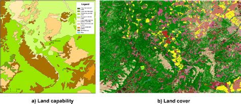 A Land Capability Classes I Viii And B Land Use Cover In The