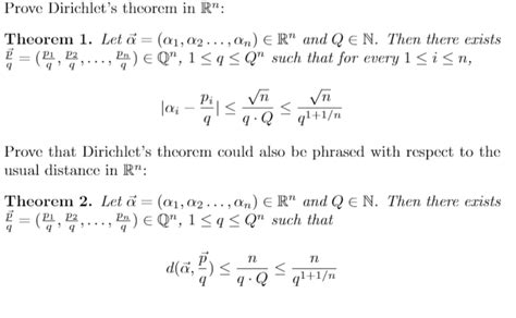 Prove Dirichlet S Theorem In R Theorem 1 Let