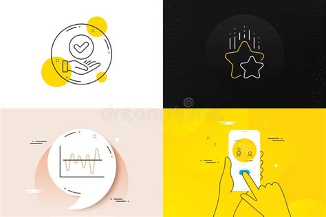 Minimal Set Of Consulting Business Ranking Stars And Approved Checkbox Line Icons For Web