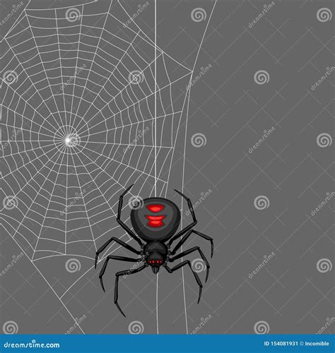 Spider Web Banner With Spiders And Bats Hanging Cobweb Background