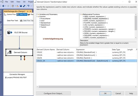 Ssis Ceiling Function